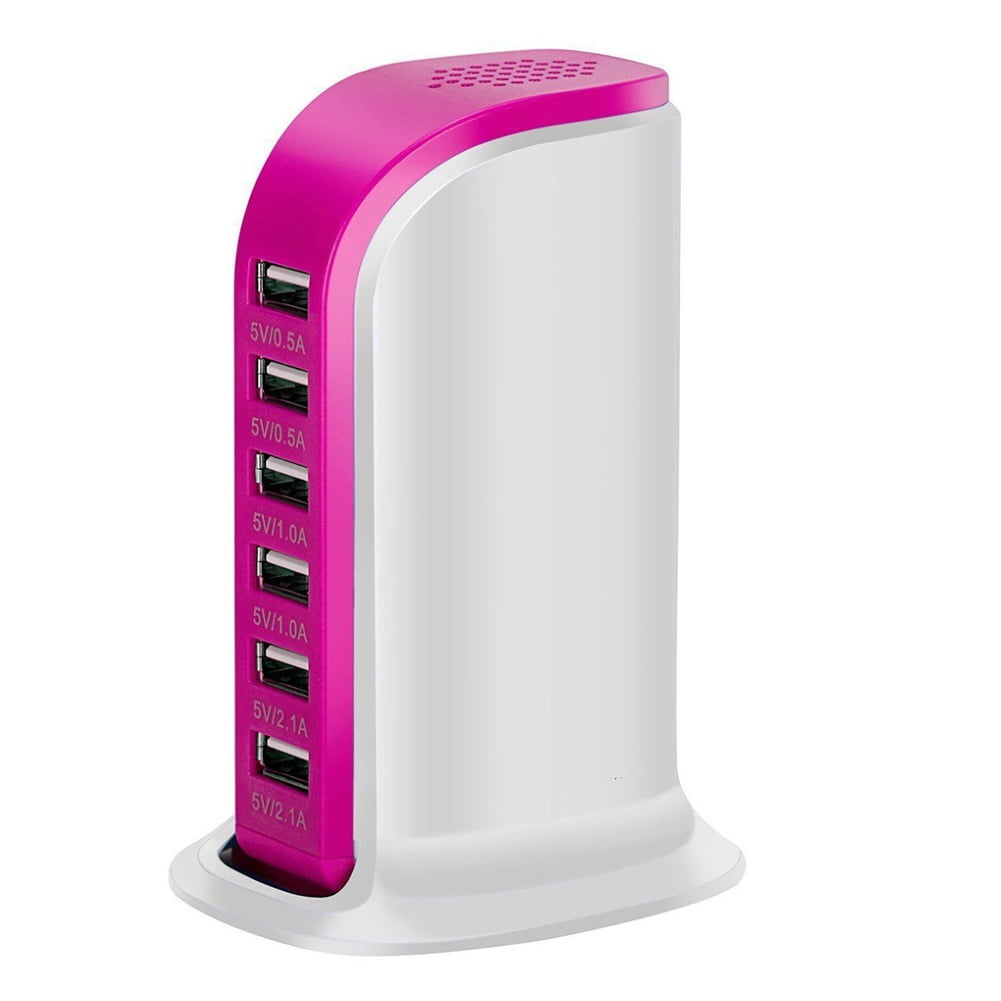 Chicmine 6 USB Port Hub Charger Phone Desktop Rapid Charging Station ...
