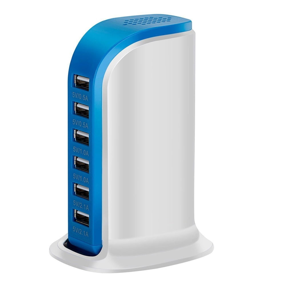 Chicmine 6 USB Port Hub Charger Phone Desktop Rapid Charging Station ...