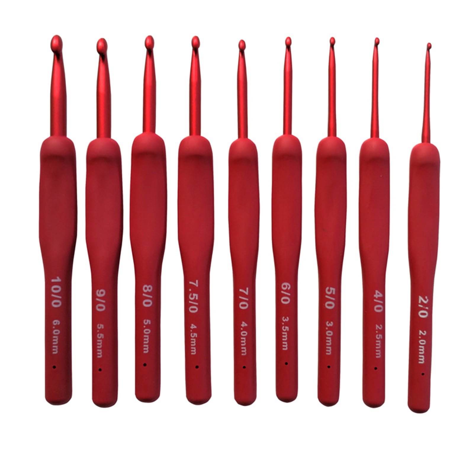Chicmine 9Pcs Crochet Hook Sharp Head Silicone Handle Weaving Aluminum ...