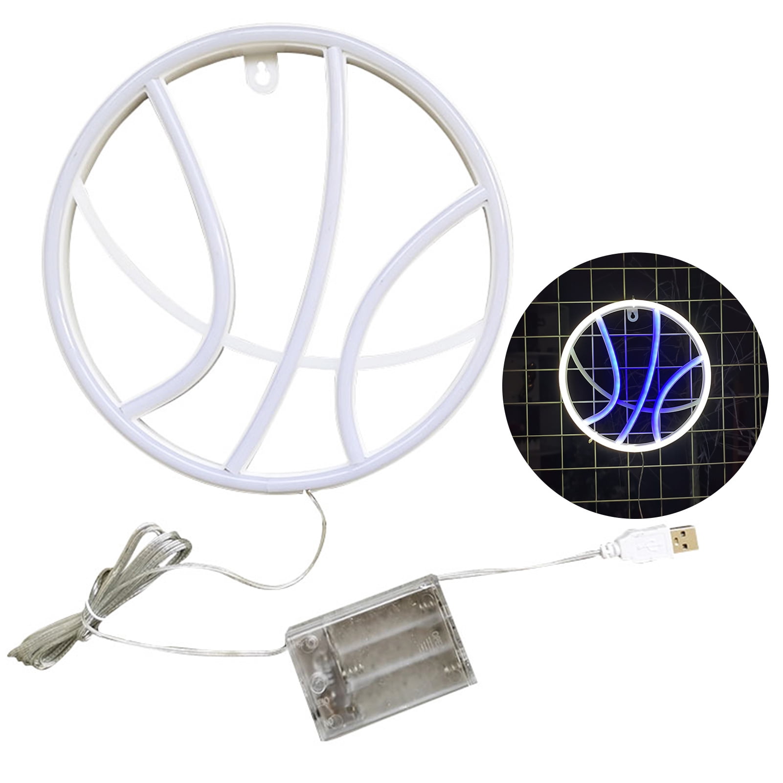 Chicmine Basketball Neon Sign Night Lamp Creative Shape USB/Battery ...