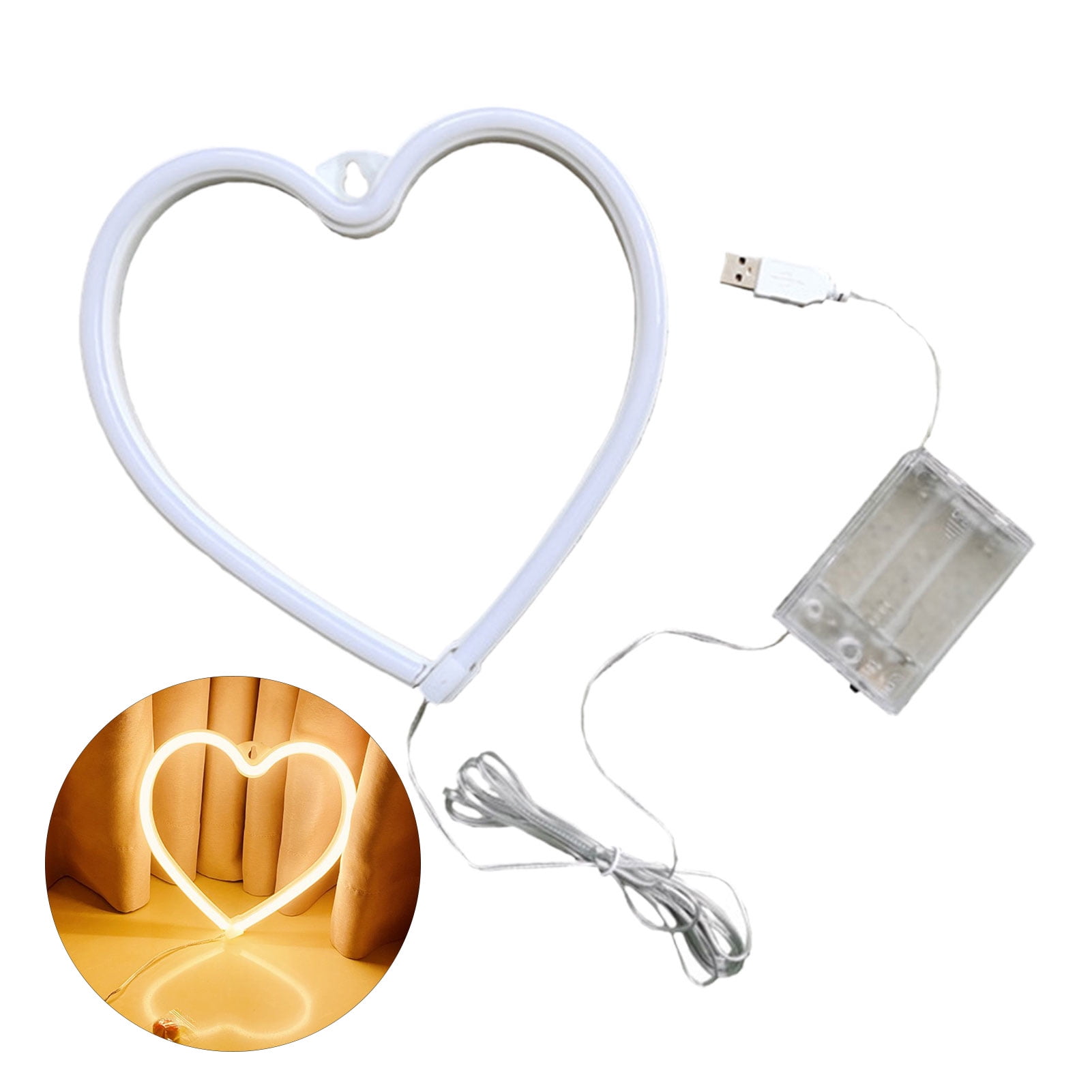 Chicmine Battery/USB Dual Powered Flicker Free Neon Sign Light ...