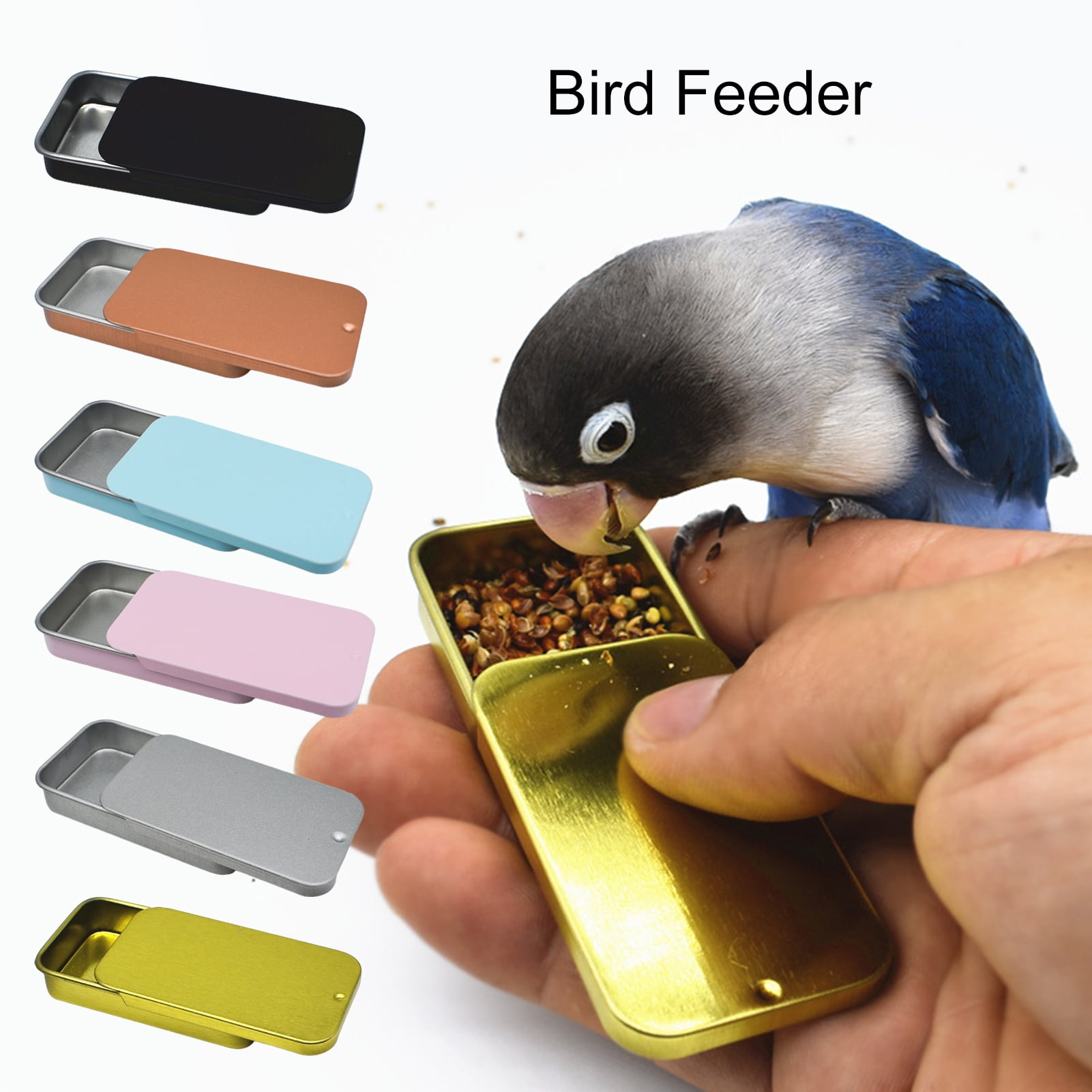 Chicmine Bird Food Box Portable Small Bite Resistant Exquisite ...