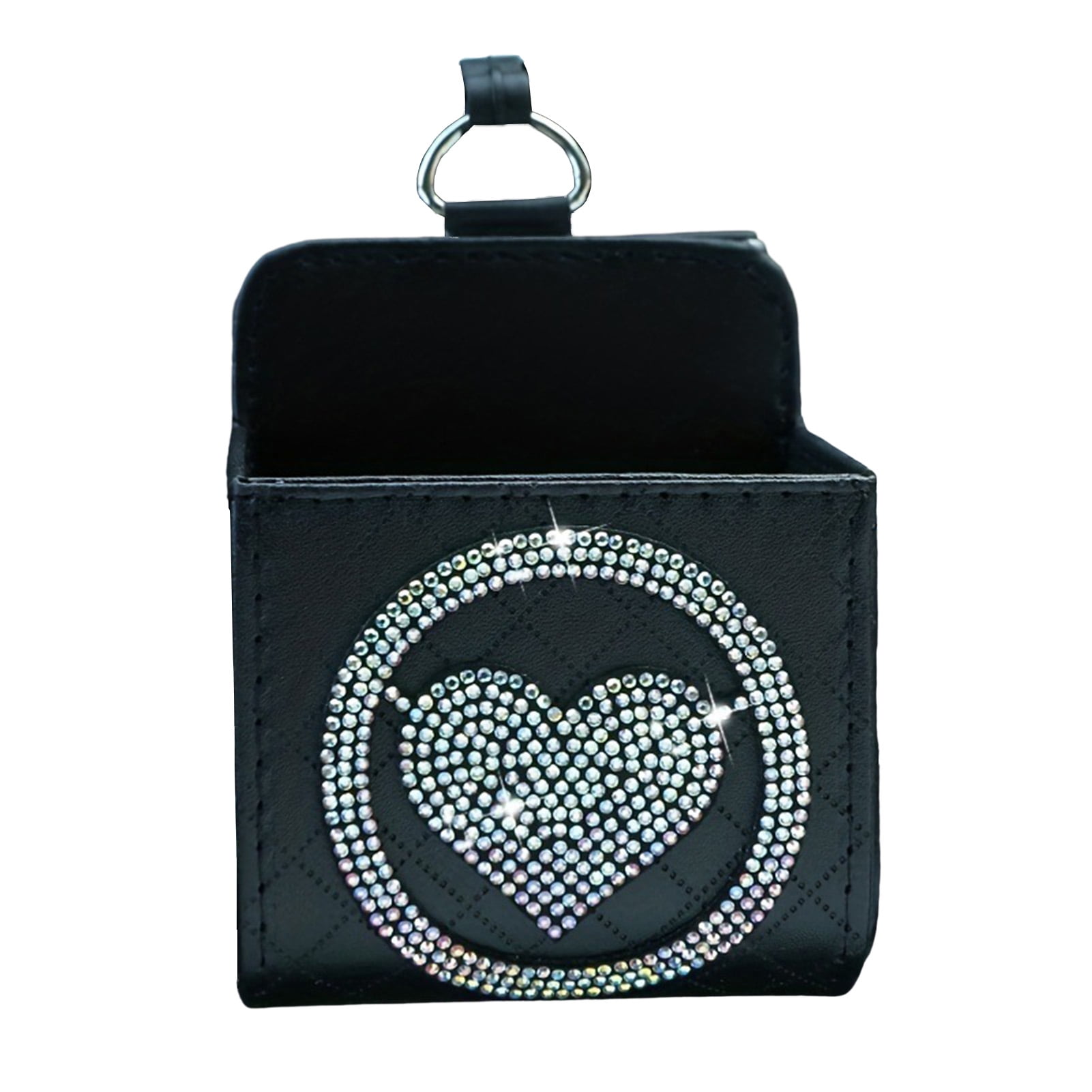 Chicmine Car Faux Leather Car Storage Box Shiny Luxury Love Heart ...