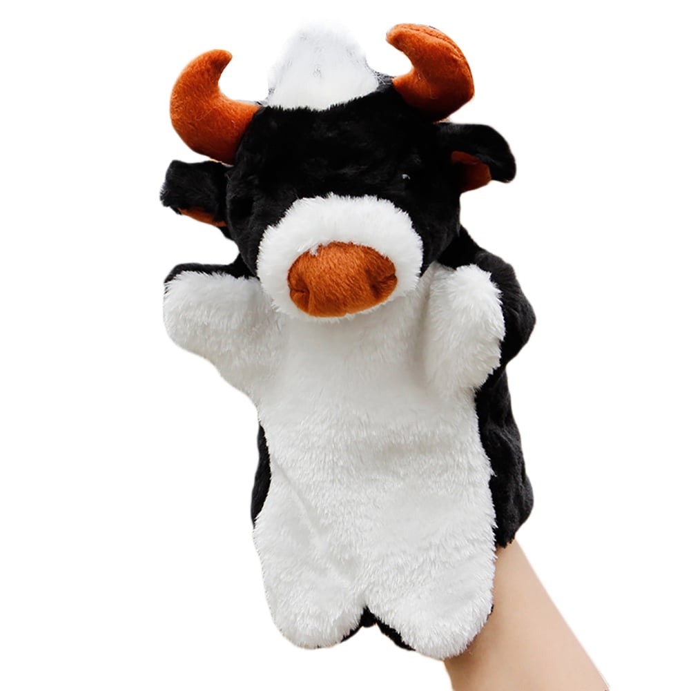 Chicmine Cartoon Lovely Mini Plush Cow Ox Bull Animal Hand Puppet Kids ...