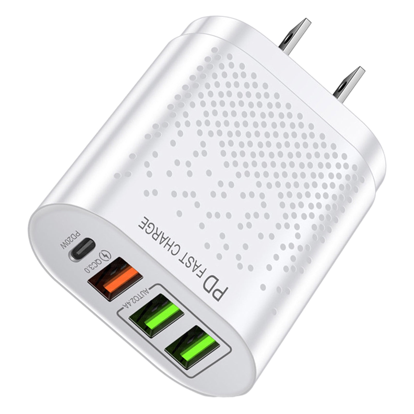 Chicmine Charger 4-port USB/Type-C Fast Charging Safe Universal Voltage ...