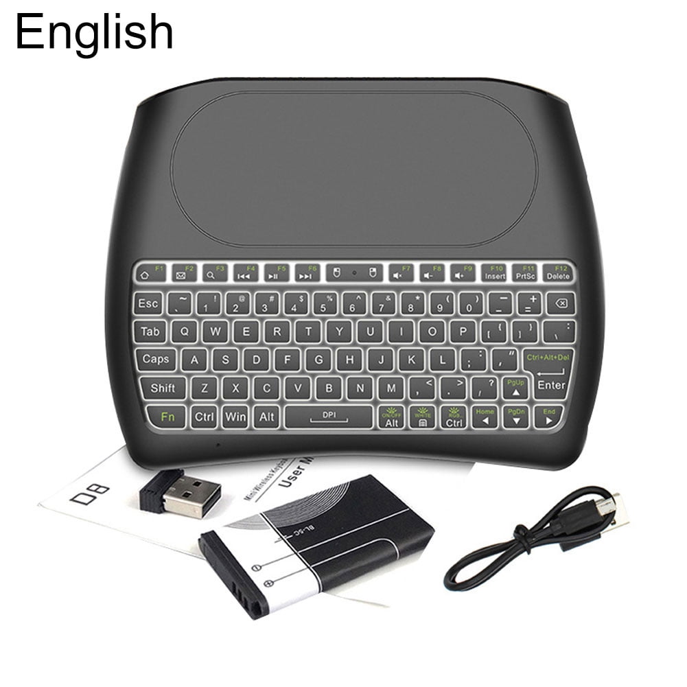 Chicmine D8 Mini Colorful Backlight Wireless Keyboard Air Mouse ...