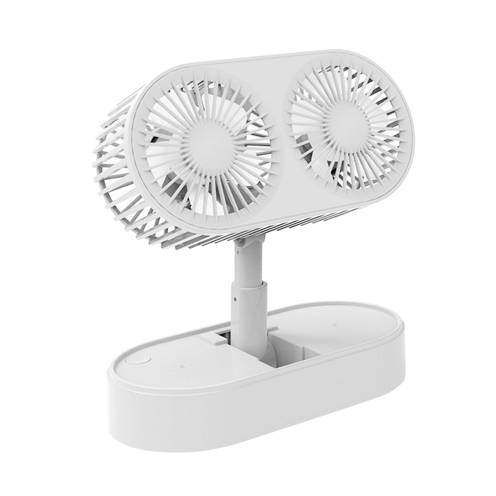 Chicmine Desk Fan Adjustable USB Powered 3 Speeds Double Motor Foldable ...