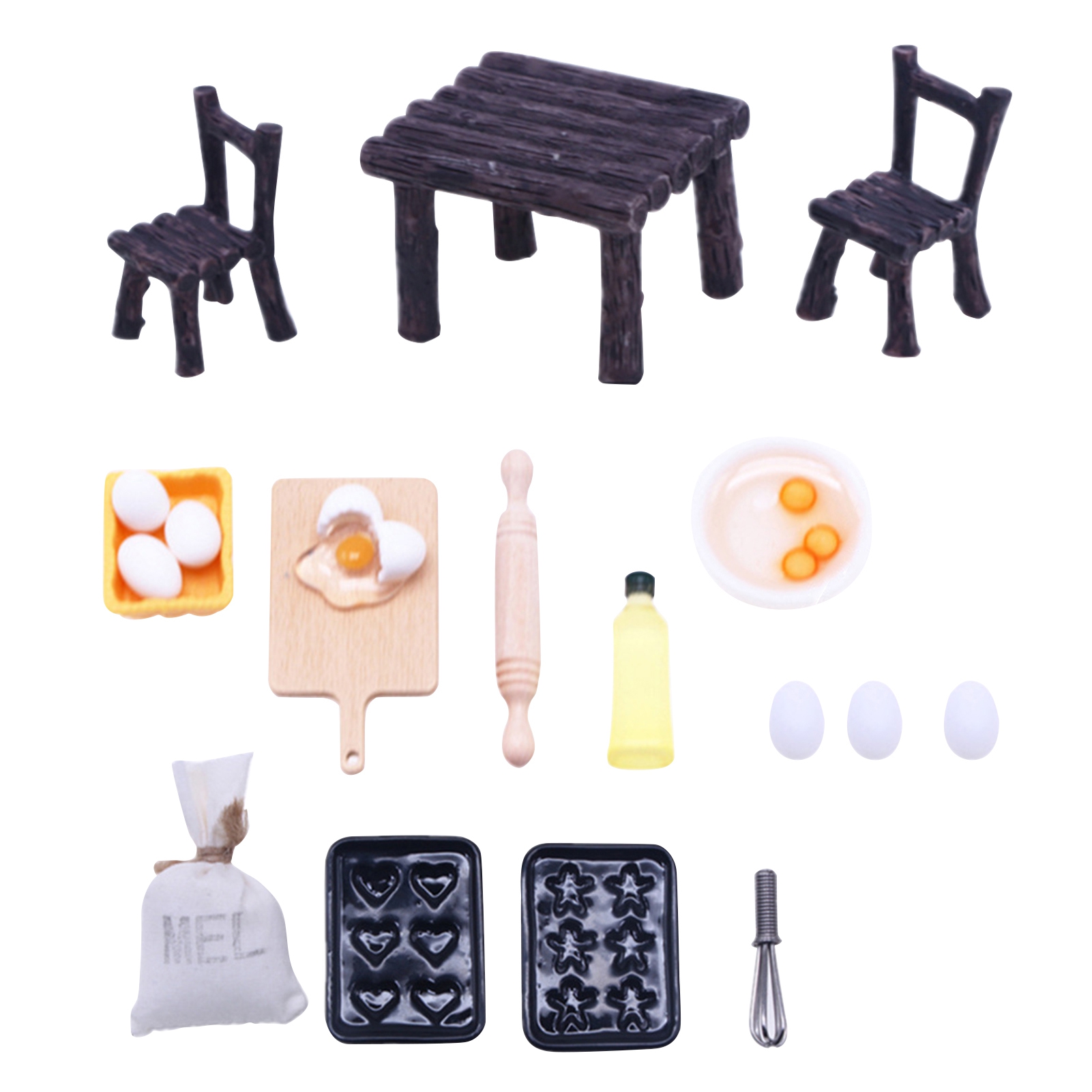 Chicmine Dollhouse Baking Scene Props Dollhouse Model Baking Set 19pcs ...
