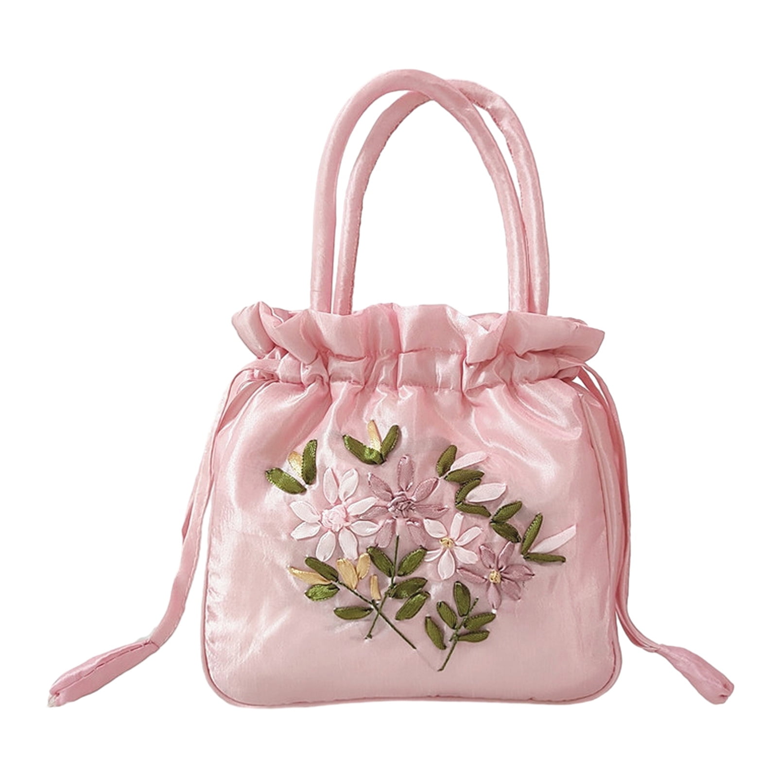 Chicmine Drawstring Handbag Elegant Flower Pattern Large Capacity ...