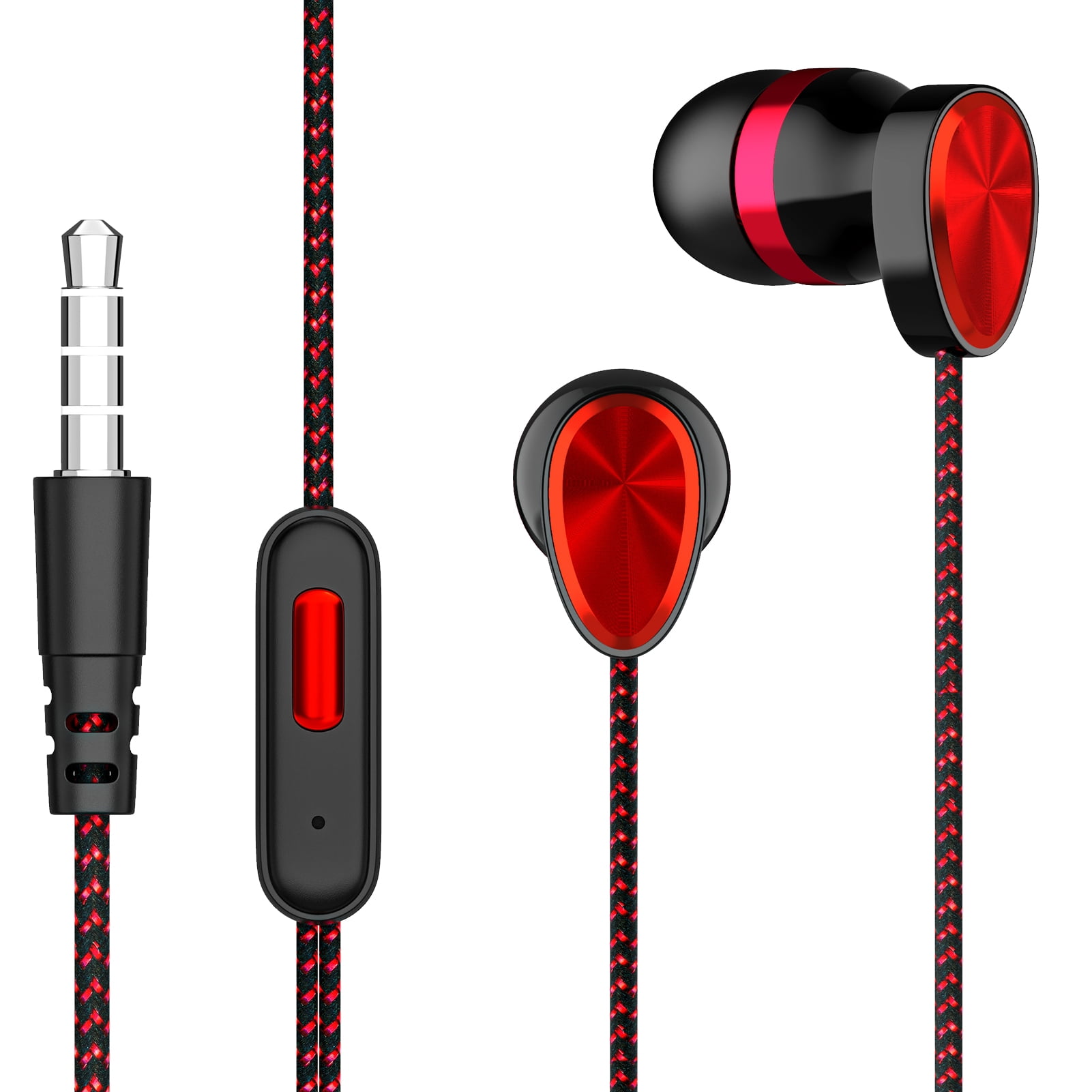 Chicmine Earphone with Mic Dual Moving Coil 3.5mm In-ear Wired Sports ...