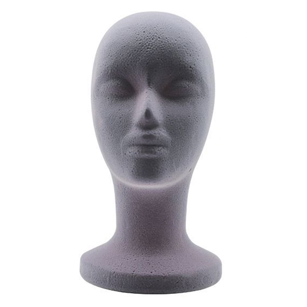 Chicmine Flocking Foam Female Head Model Wig Hat Holder DIY Props ...