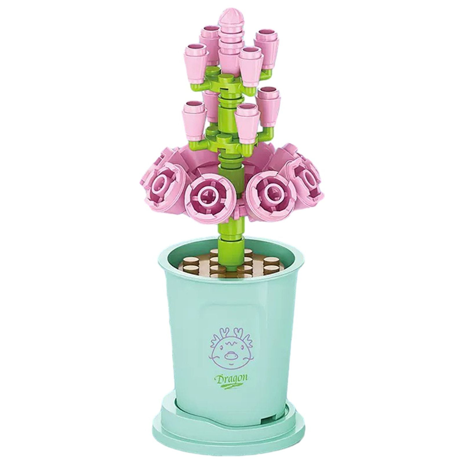Chicmine Flower Building Toy Wooden Potted Plant Toy Diy Flower ...