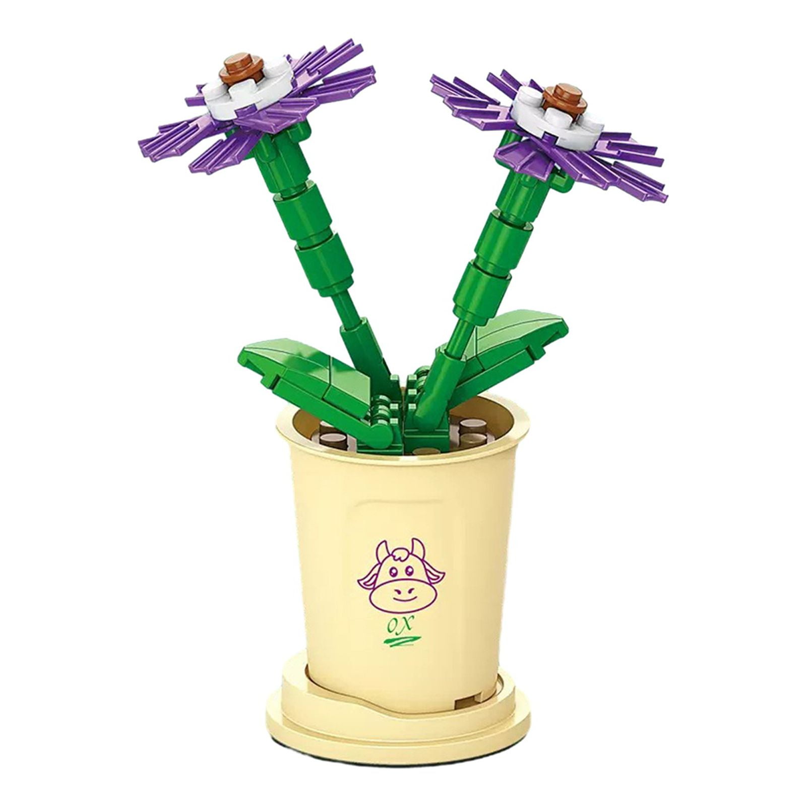 Chicmine Flower Building Toy Wooden Potted Plant Toy Diy Flower ...