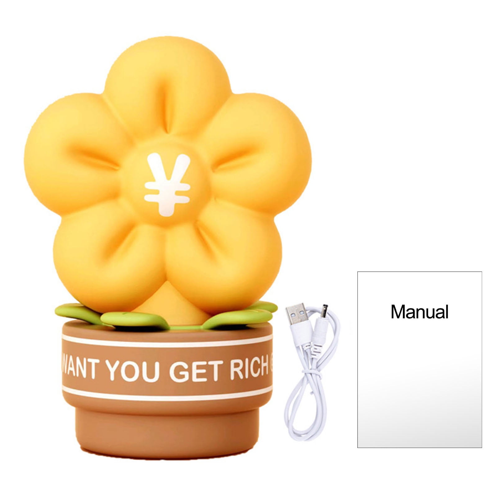 Chicmine Flower Night Lamp with Timer Creative Shape Dimmable Flicker ...