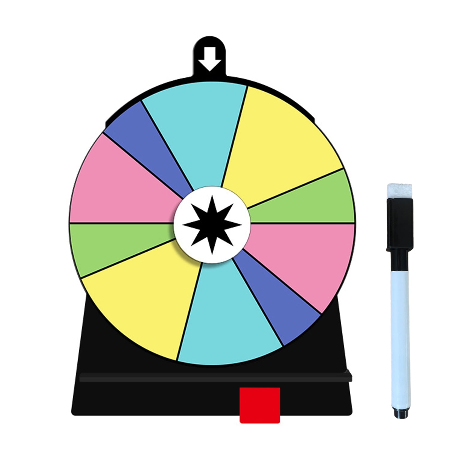 Chicmine Fortune Game Spinning Wheel with Stand Pen 12 Colorful Slots ...