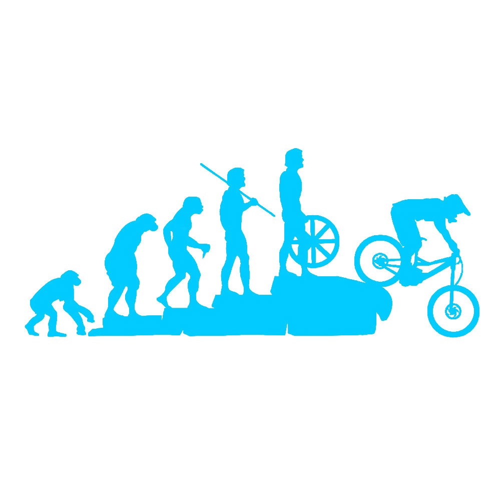 Chicmine Funny Human Evolution MTB Bike Car Vehicle Reflective Decals ...