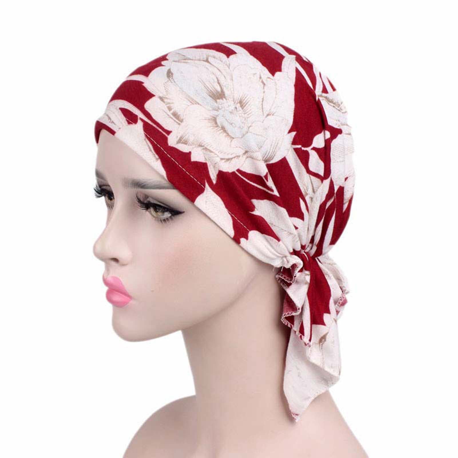 Chicmine Head Scarf Fashion Print Stretchy Headdress Dome No Brim ...