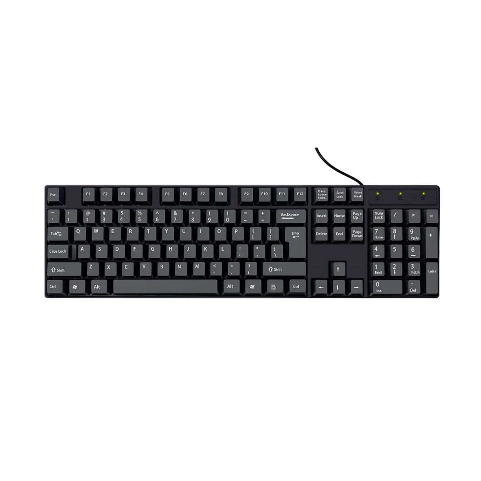 Chicmine K1800 Wired Keyboard 104 Keys Full Size Ergonomic Quiet USB ...