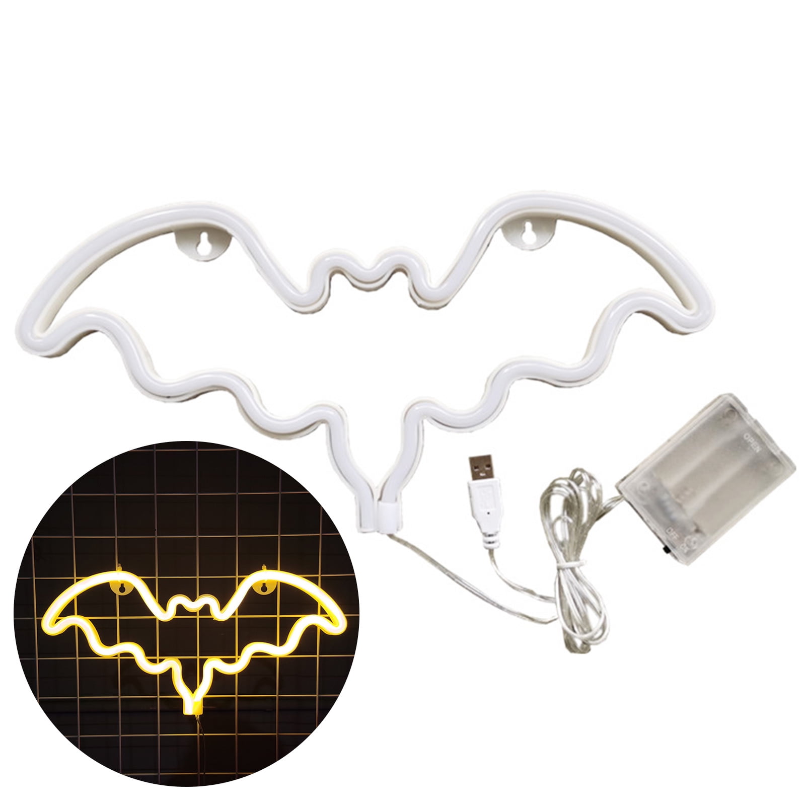 Chicmine LED Neon Light Creative Shape USB/Battery Operated Flicker ...