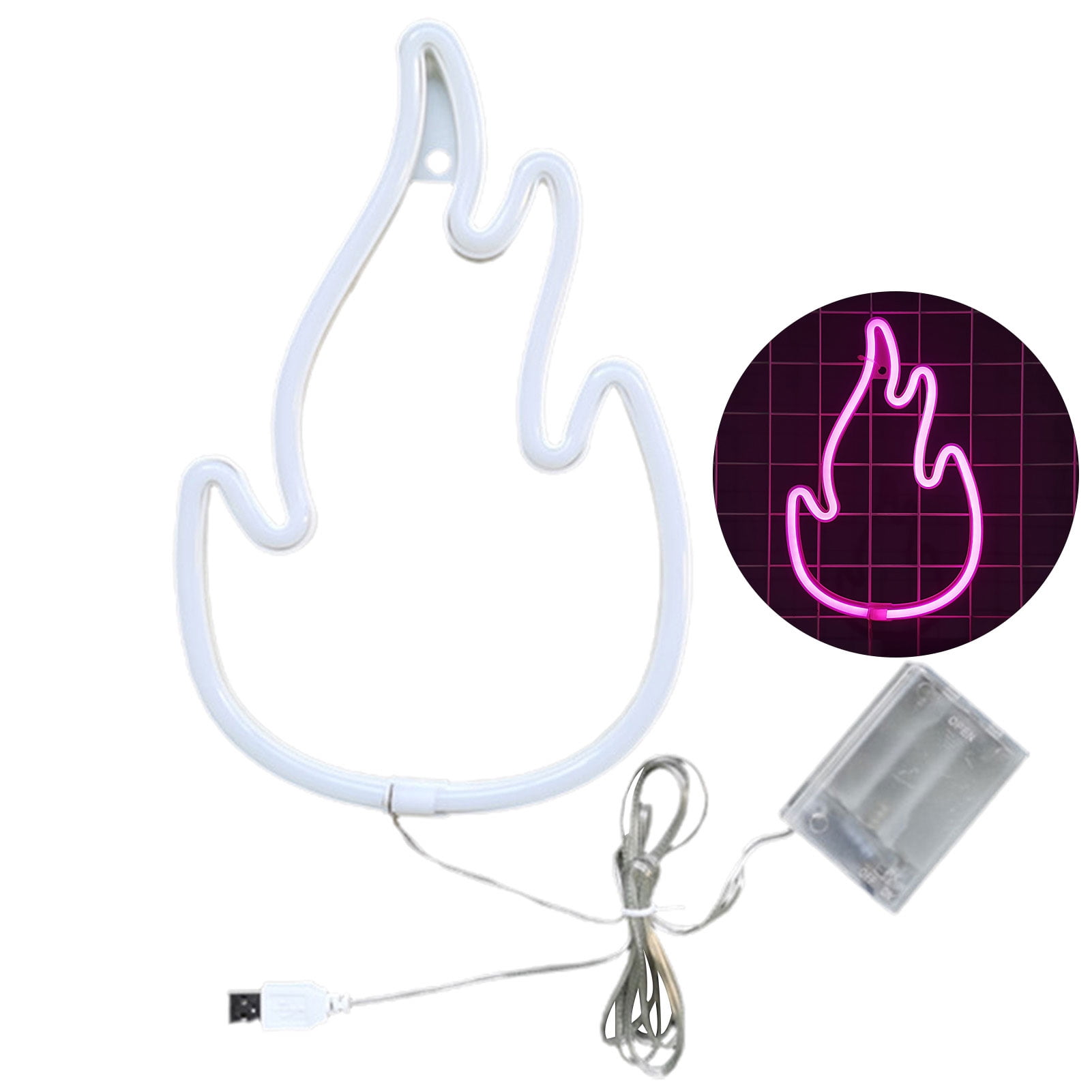Chicmine LED Neon Light Creative Shape USB/Battery Operated Flicker ...