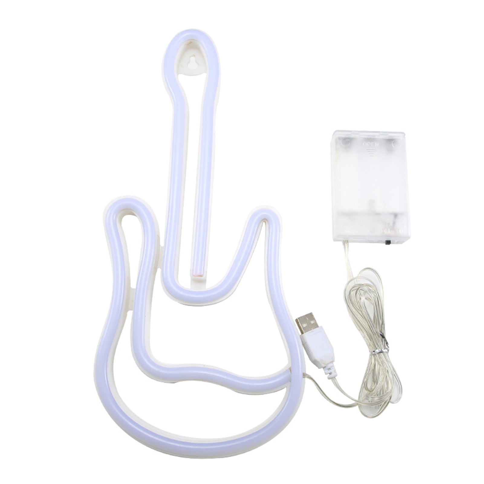 Chicmine LED Neon Sign USB/Battery Operated Ultra-bright Guitar-Shaped ...