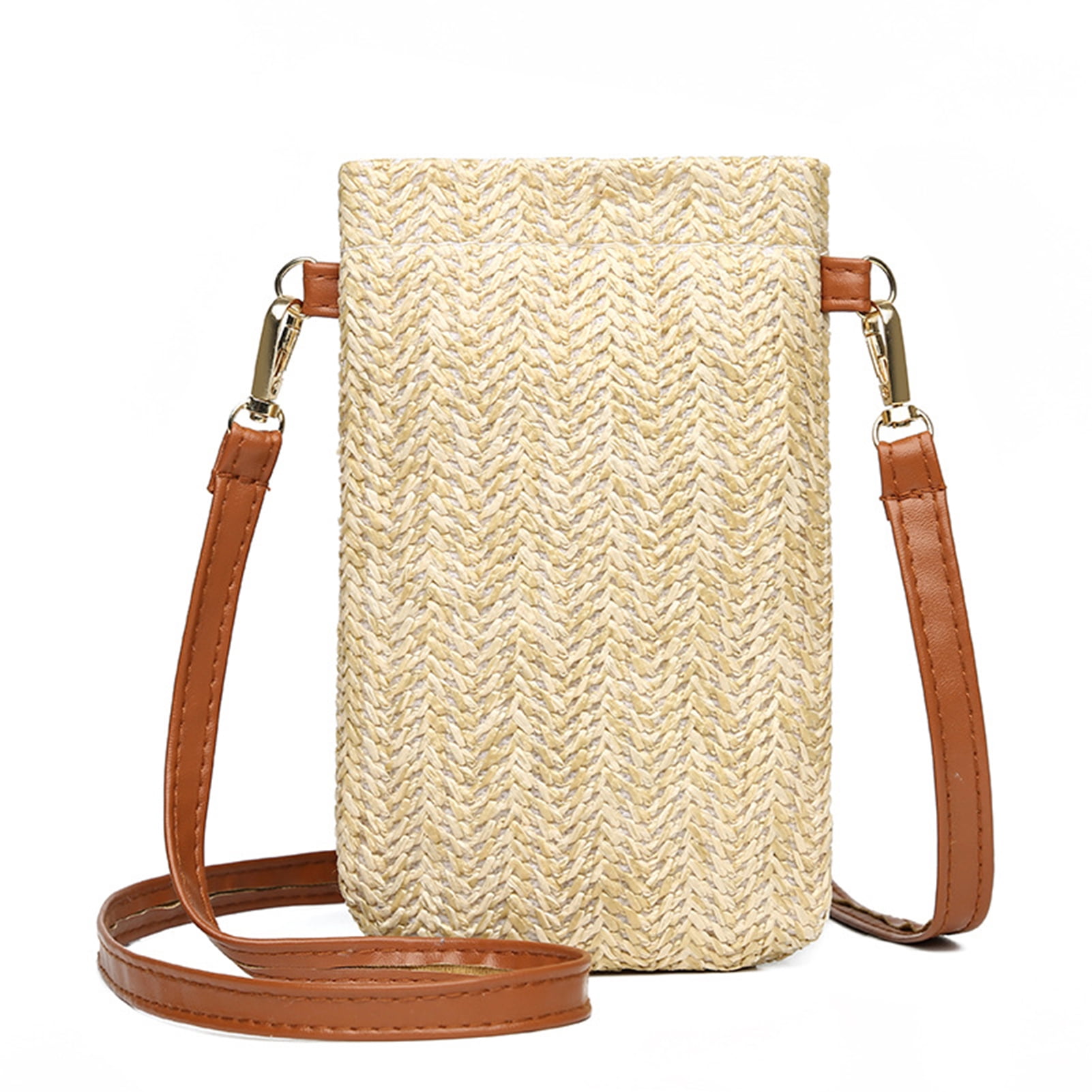 Chicmine Long Shoulder Straps Beach Bag Button Closure Vertical Design ...