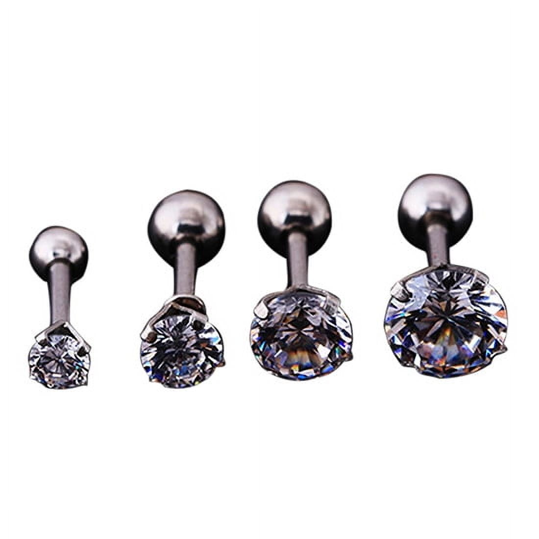 Chicmine Men Women Rhinestone Cartilage Tragus Bar Helix Upper Ear ...