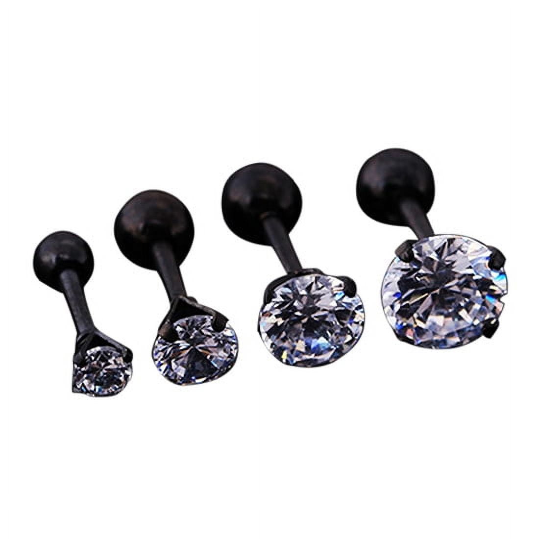 Chicmine Men Women Rhinestone Cartilage Tragus Bar Helix Upper Ear ...
