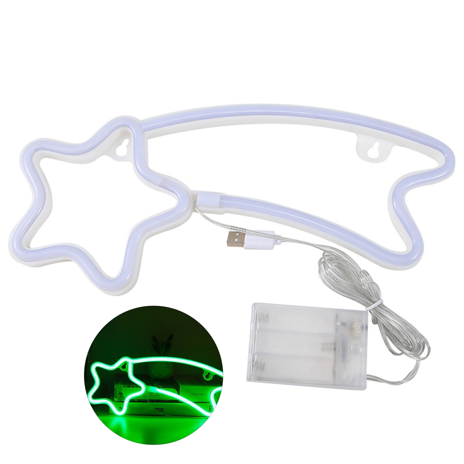 Chicmine Meteor Neon Sign Lamp Creative Shape Non-glaring USB/Battery ...