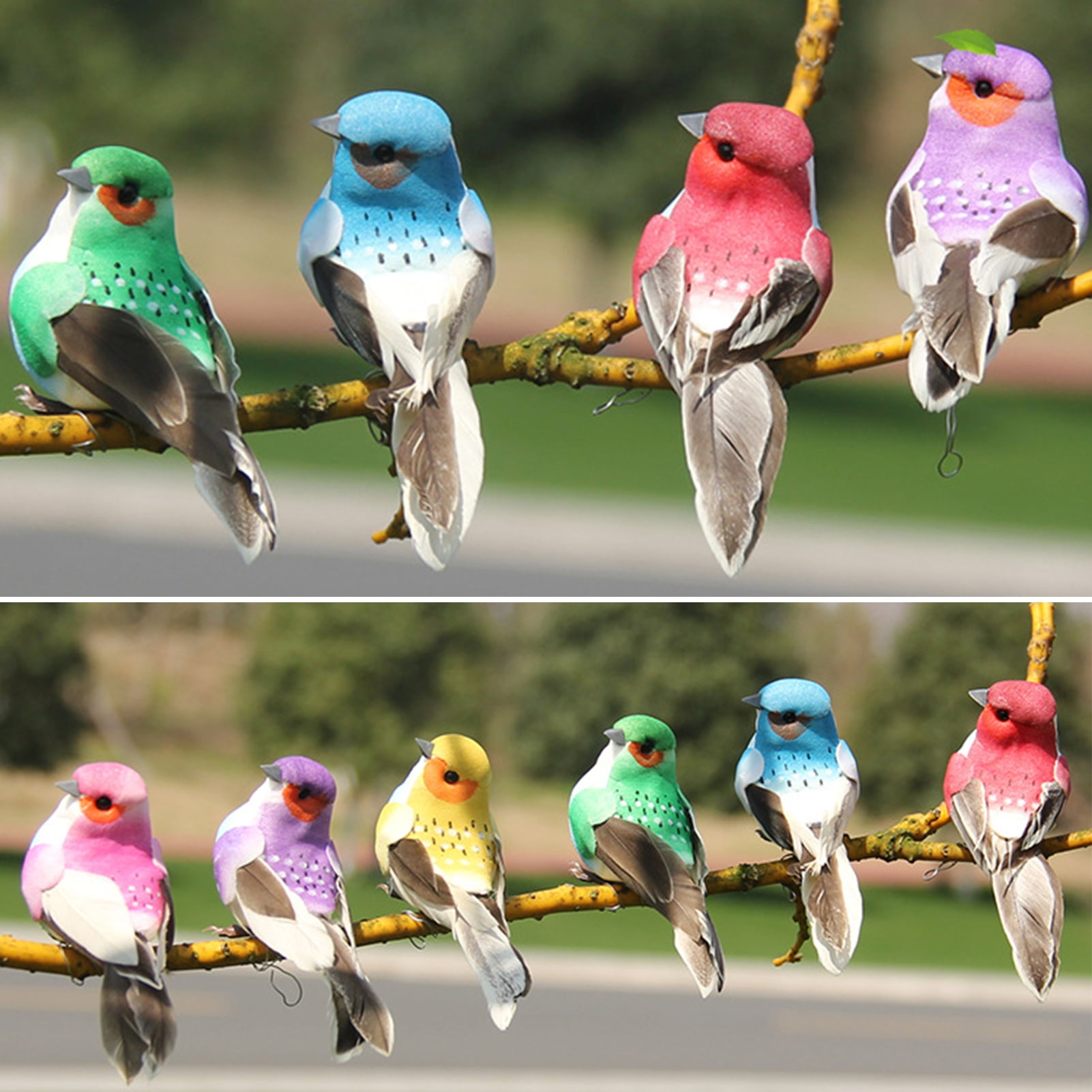 Chicmine Mini Fake Birds Artificial Feather Foam Bird Christmas ...