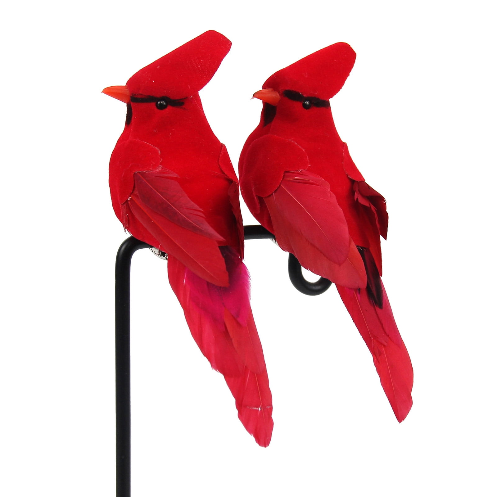 Chicmine Mini Fake Birds Artificial Feather Foam Red Velvet Bird ...