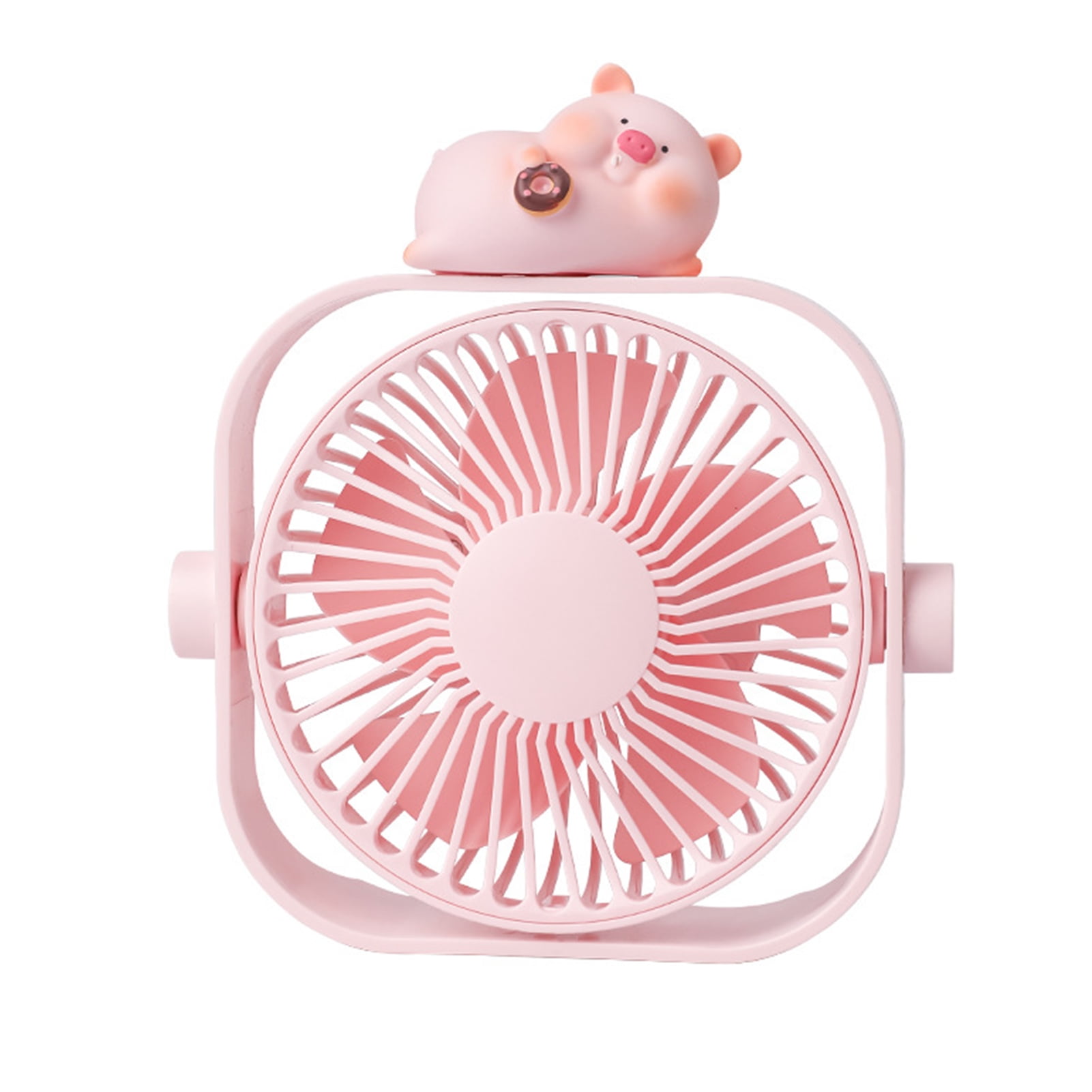 Chicmine Mini Fan Portable Strong Wind 3 Speed Cute Cartoon Desktop USB ...