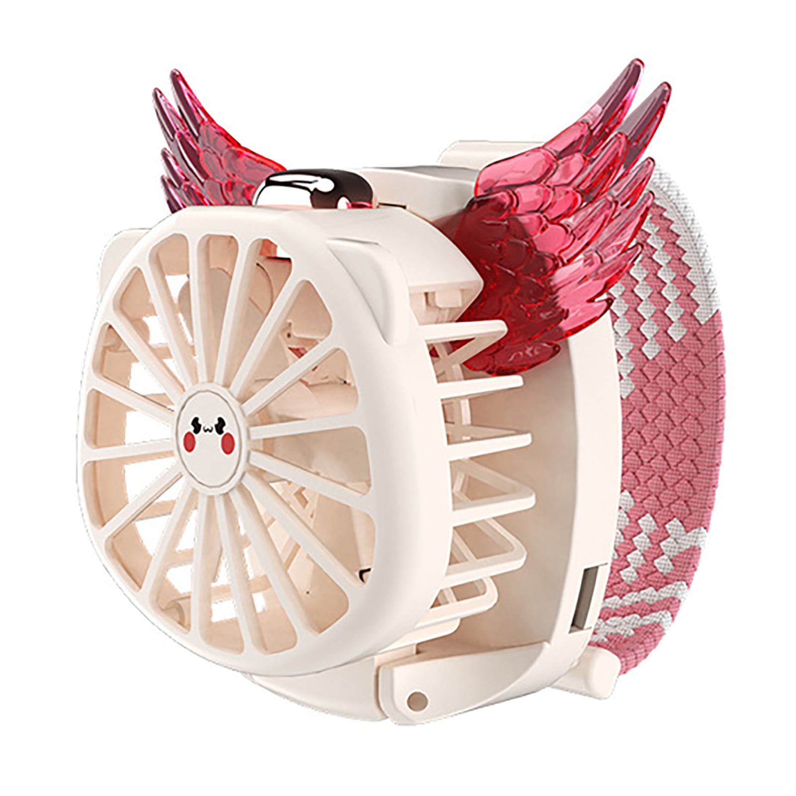 Chicmine Mini Watch Fan Soft Natural Wind Foldable Cartoon Angel Wing ...