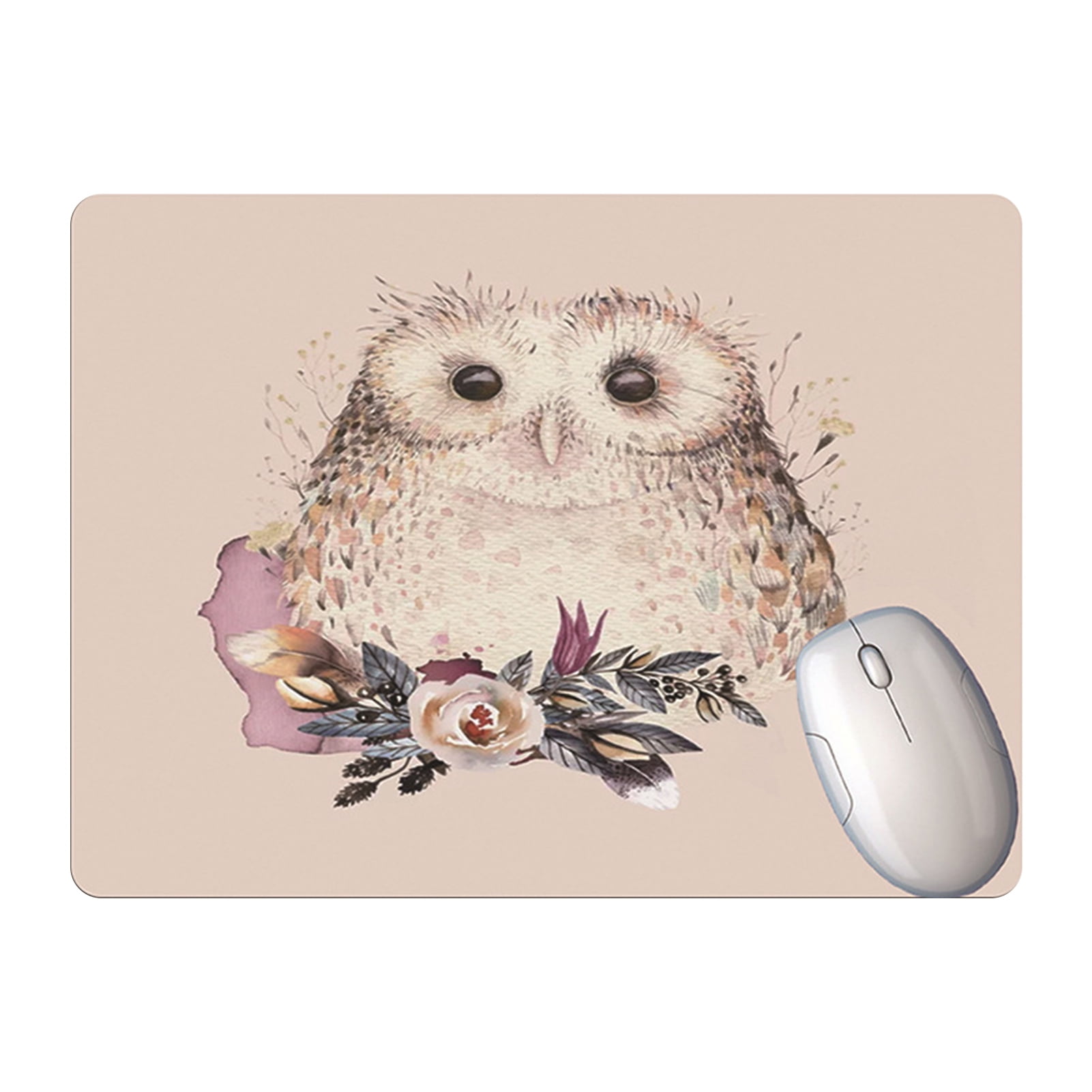 Chicmine Mouse Pad Soft Anti-slip Rubber Owl Watercolor Painting Desk ...