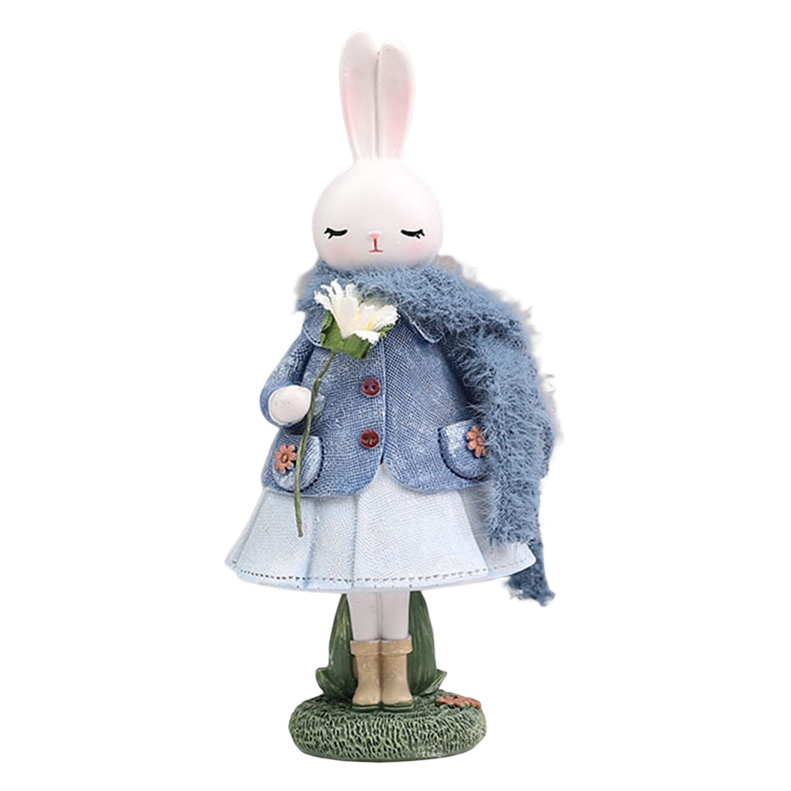 Chicmine Rabbit Figurine Long Ears Vivid Appearance Decorative Resin ...