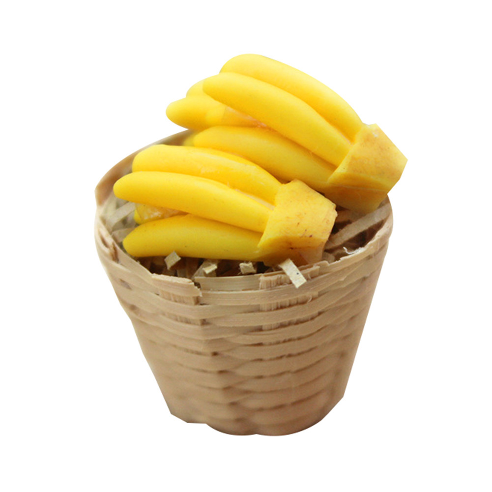 Chicmine Realistic Apple Orange Fruit Basket Figurine Miniature Doll ...