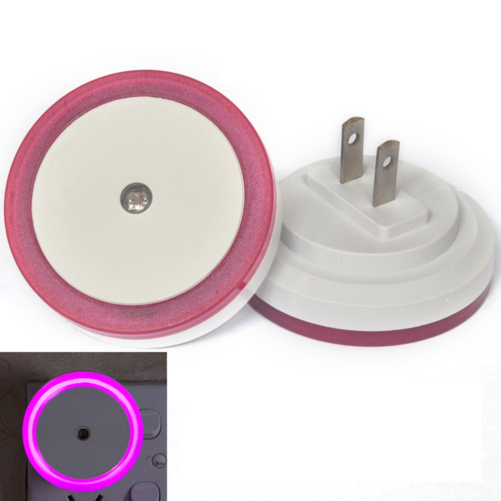 Chicmine Round Wall Plug-in LED Light Sensor Home Cabinet Bedroom ...