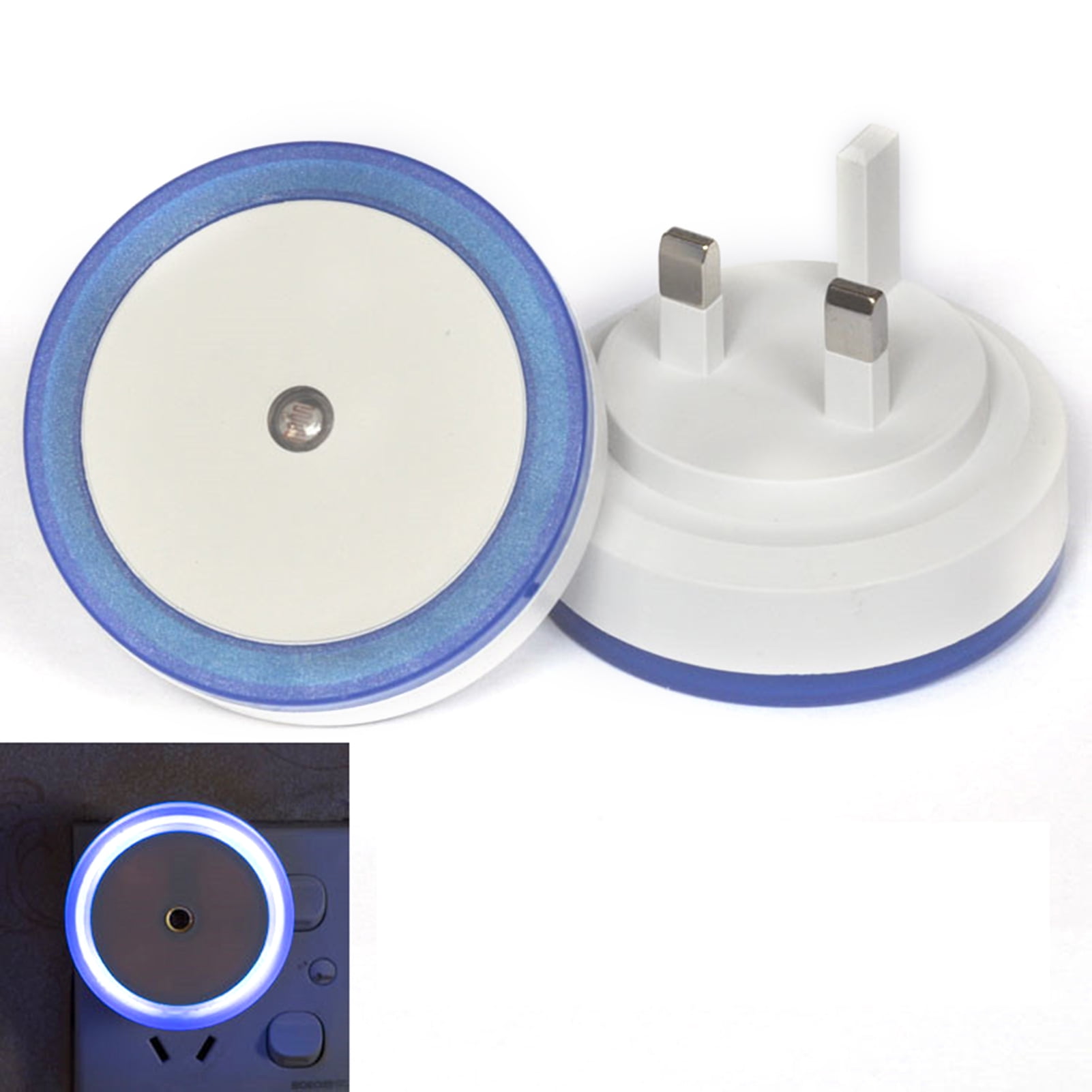 Chicmine Round Wall Plug-in LED Light Sensor Home Cabinet Bedroom ...