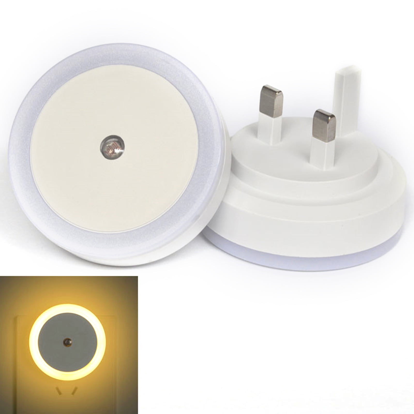 Chicmine Round Wall Plug-in LED Light Sensor Home Cabinet Bedroom ...