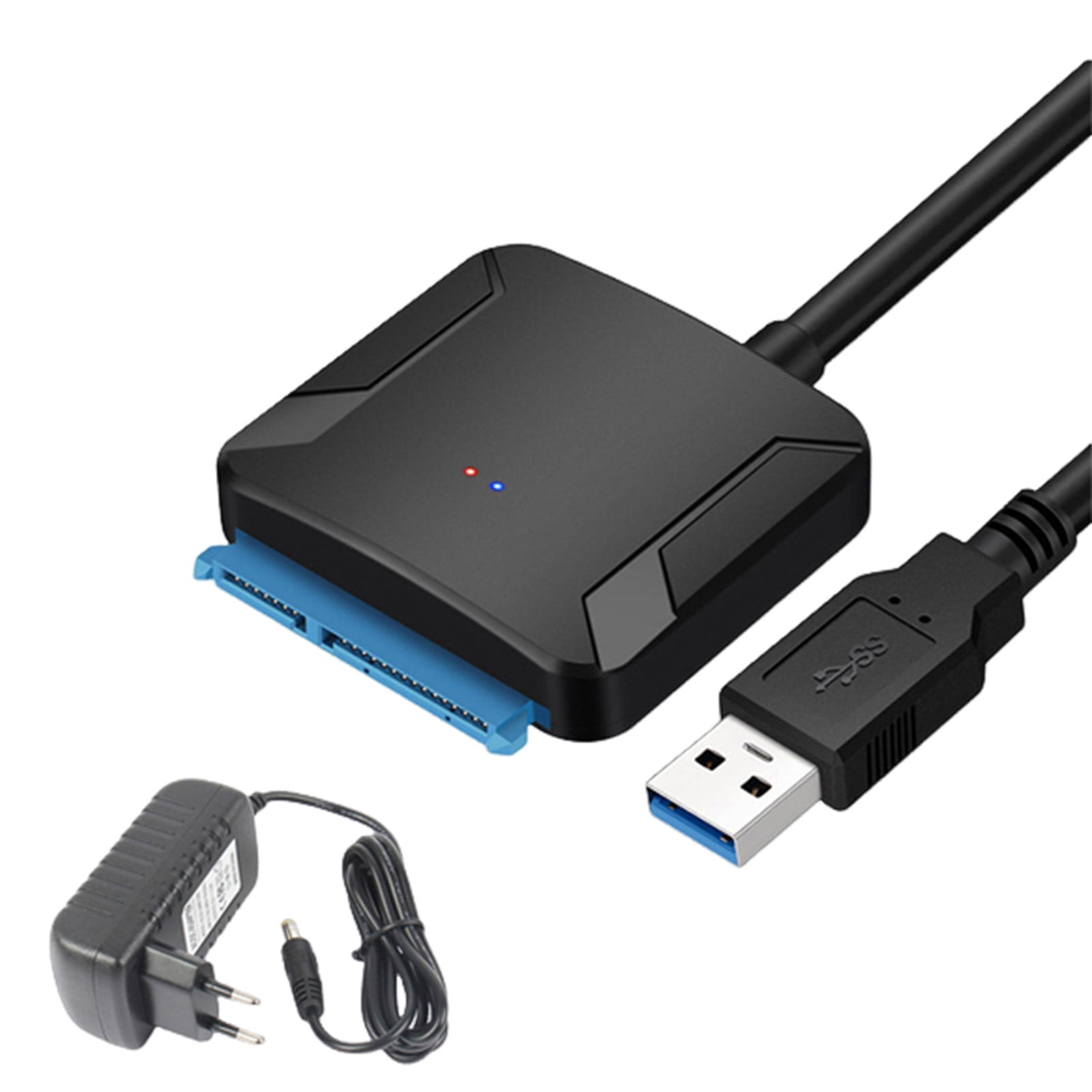Chicmine SATA to USB3.0 Cable with Power Adapter 2.5/3.5 Inch External ...
