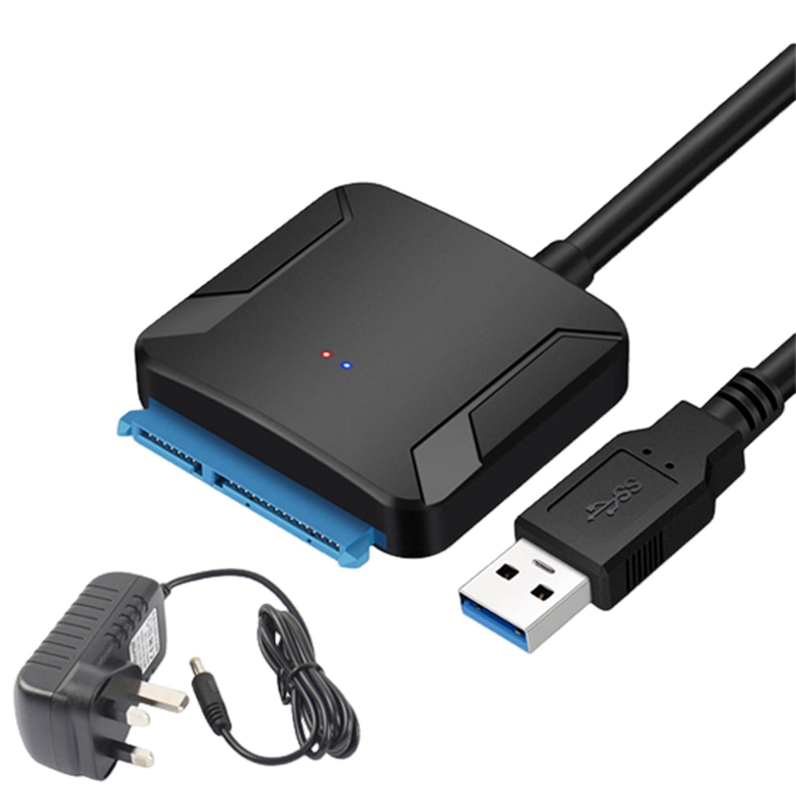 Chicmine SATA to USB3.0 Cable with Power Adapter 2.5/3.5 Inch External ...