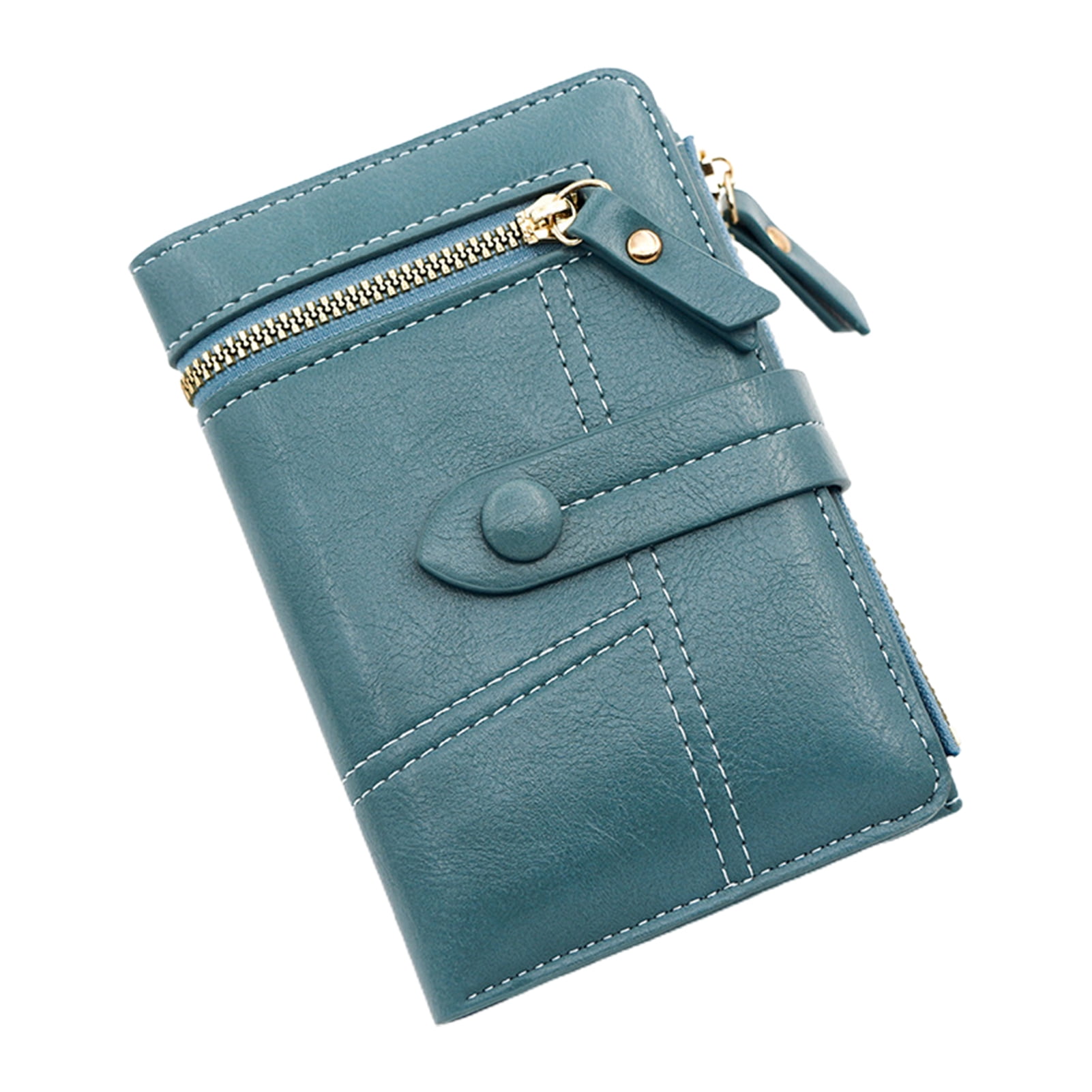 Chicmine Short Wallet Button Closure Three Folds Multi Slots Short ...