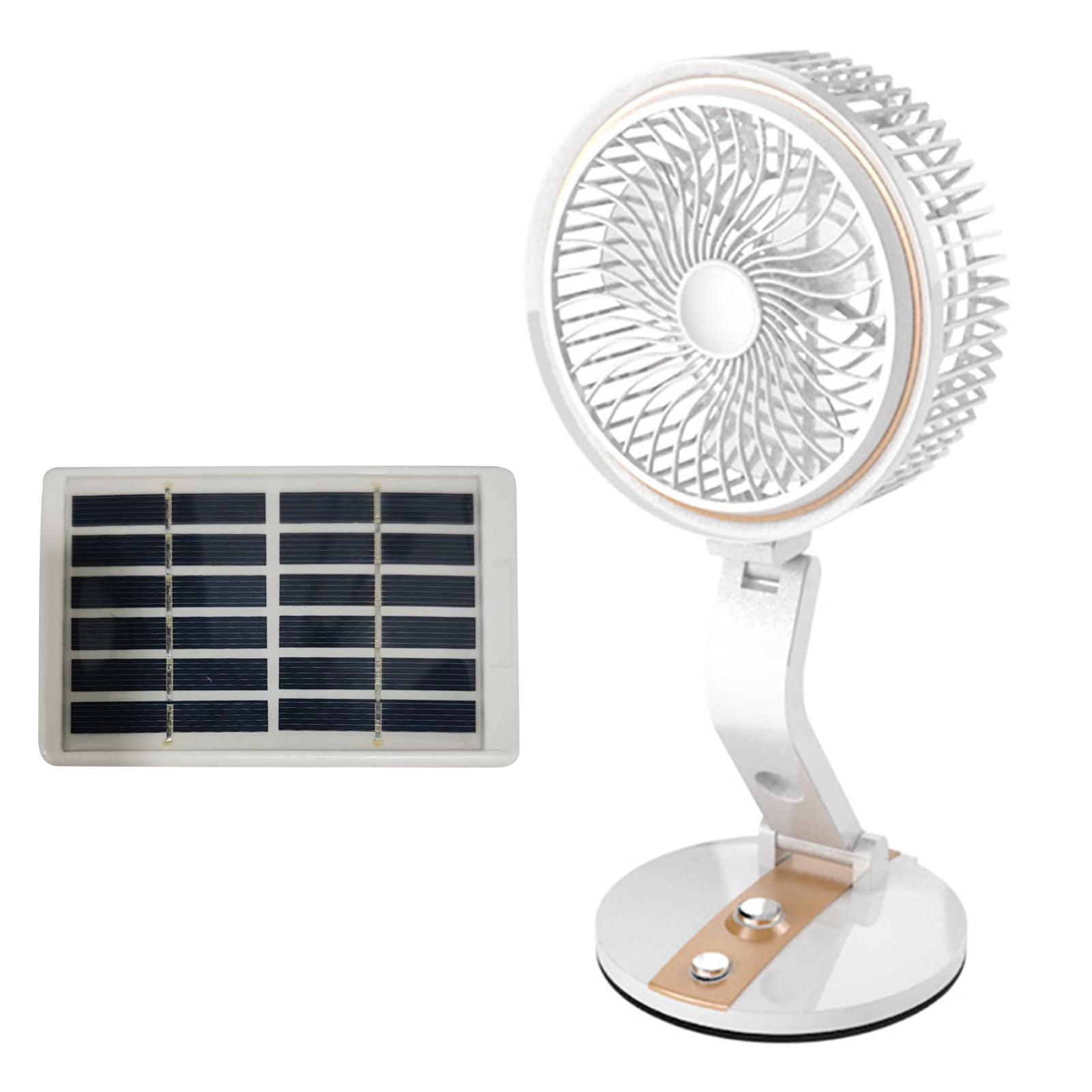 Chicmine Solar Powered Desk Fan with LED Lamp Low Noise 360-Degree ...