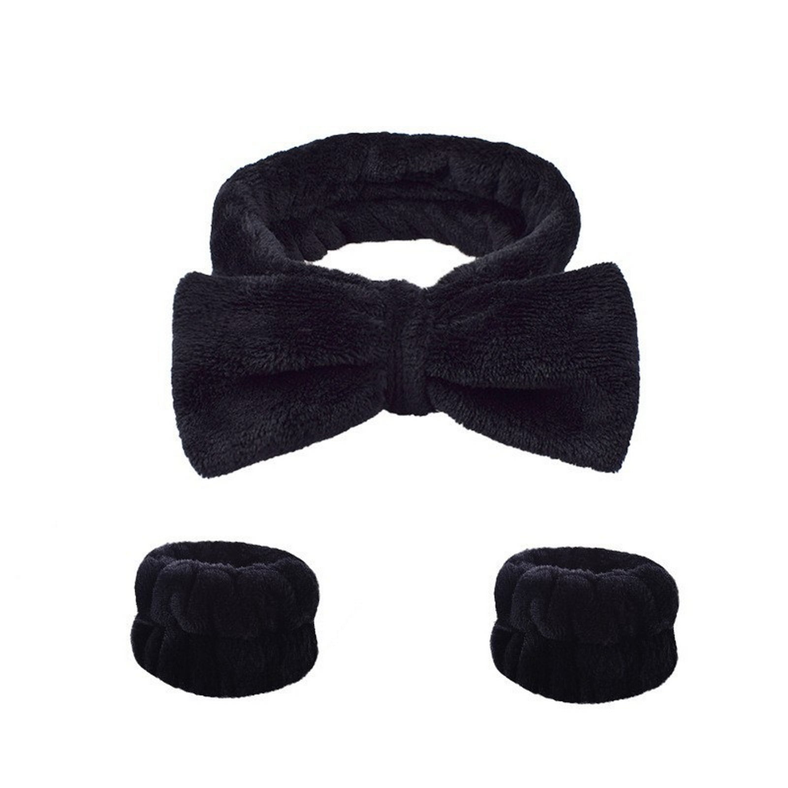 Chicmine Spa Headband Wrist Wrap Set Face Wash Hair Band Soft ...