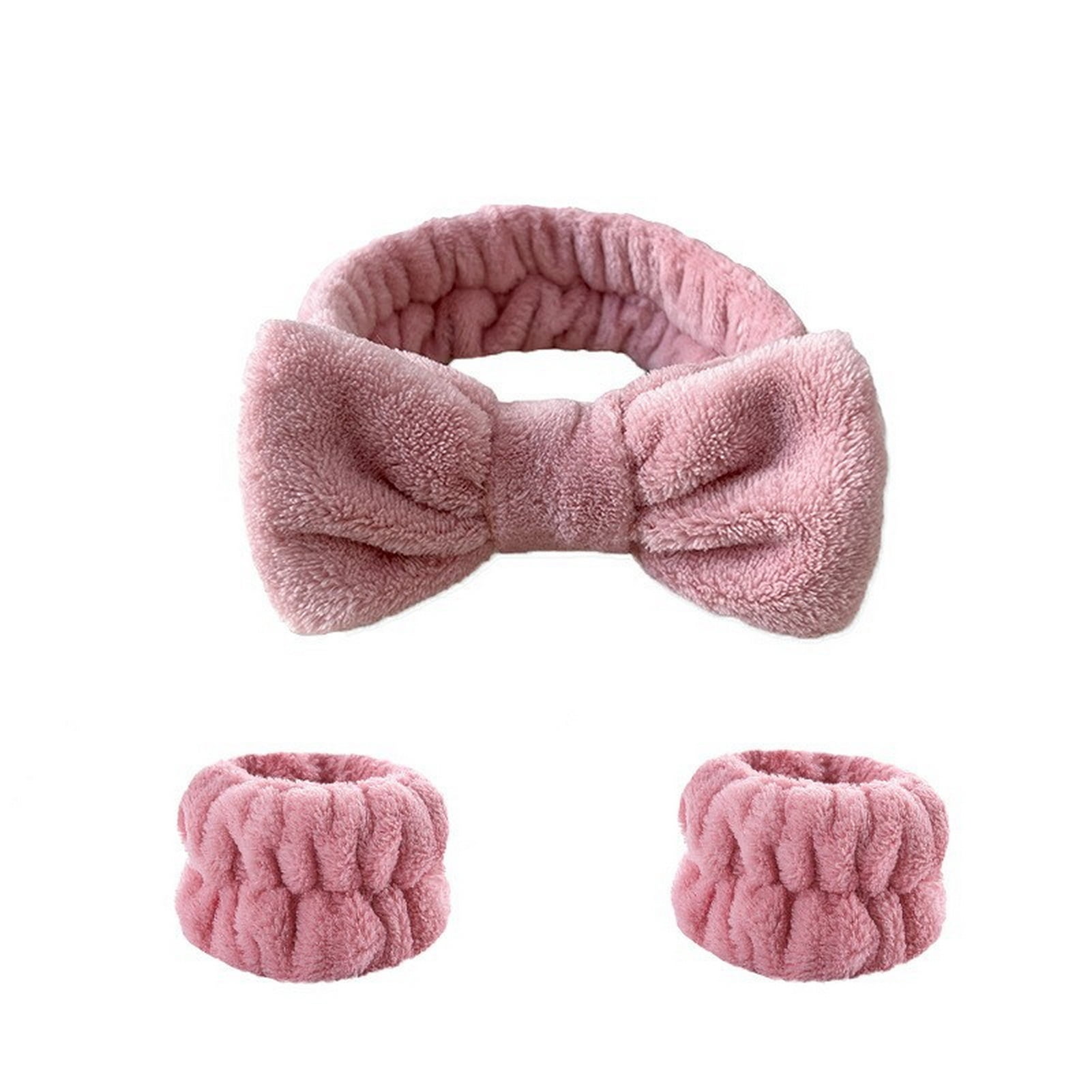 Chicmine Spa Headband Wrist Wrap Set Face Wash Hair Band Soft ...