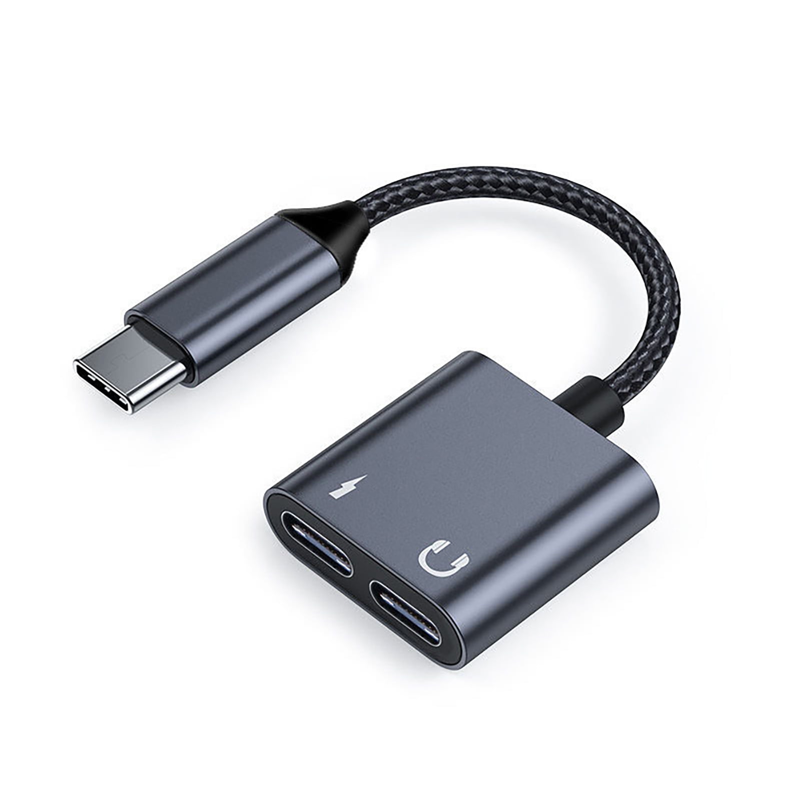 Chicmine Type-C Audio Adapter Universal Safe Charging 2-in-1 Type-C to ...
