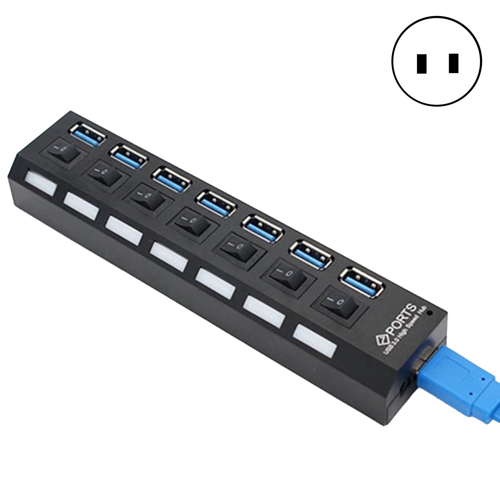 Chicmine USB Hub with Switch Multi Protection ABS 7 Ports USB3.0 ...