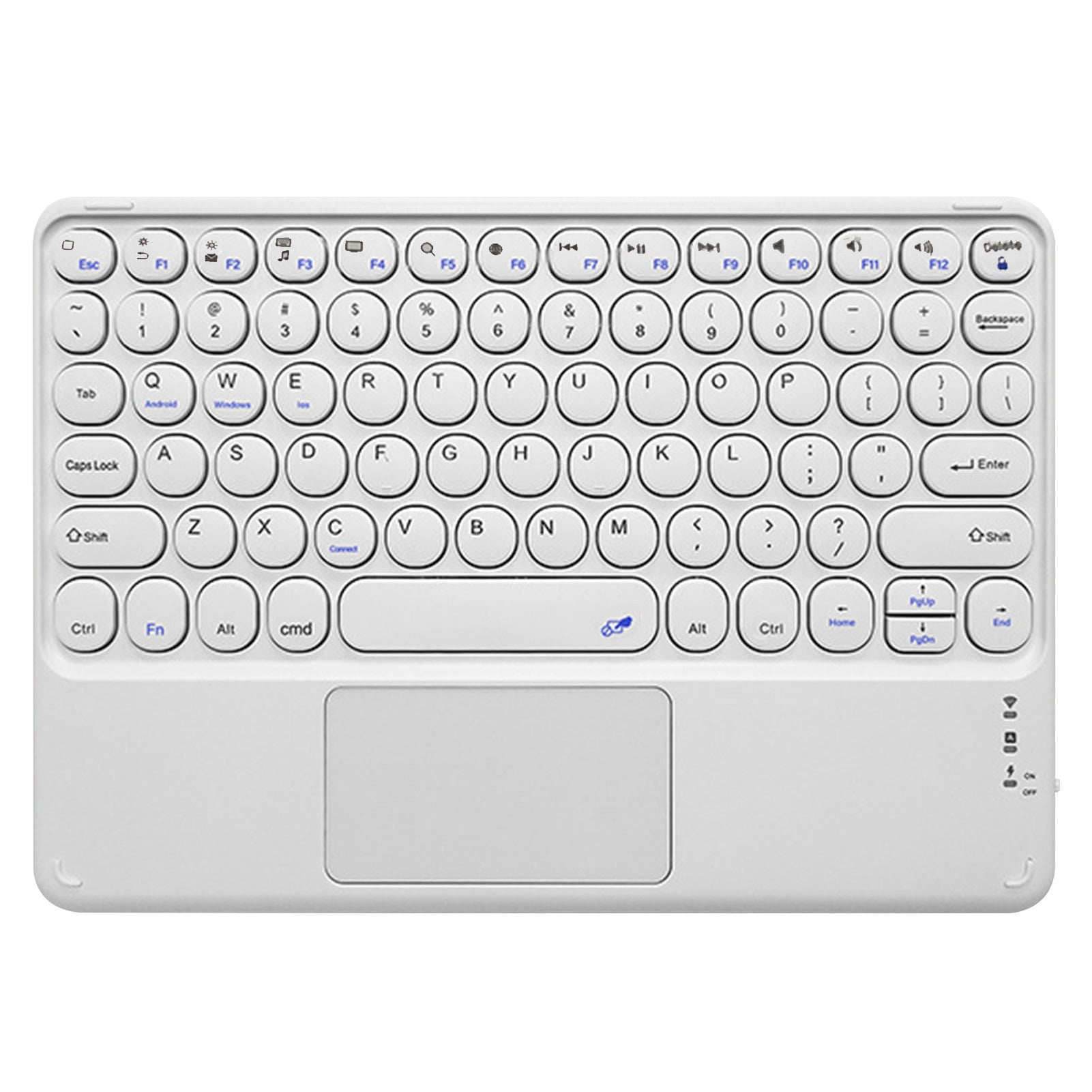 Chicmine Wireless Keyboard Round Keycaps Ergonomic Rechargeable Quick ...