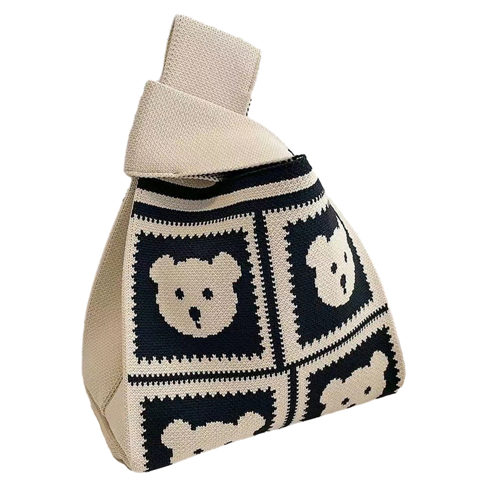 Chicmine Women Wrist Handbag Cartoon Bear Rose Pattern Aesthetic ...