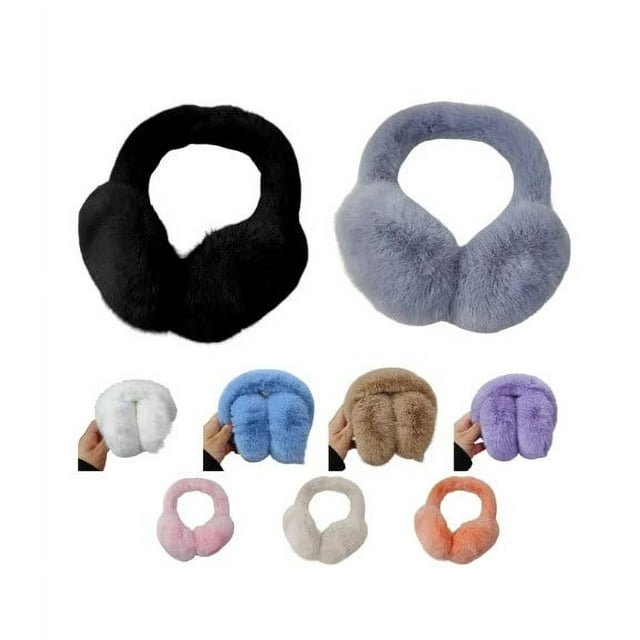 Chicmine Womens Plush Ear Muffs Winter Ear Warmers Solid Color Elastic ...